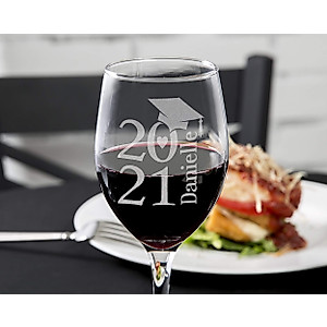 Graduation Stem ONE Wine Glass 2021 Mastered It College High School Grad Student Custom Gift Him Her Keepsake Party Favors Graduates Best Friend