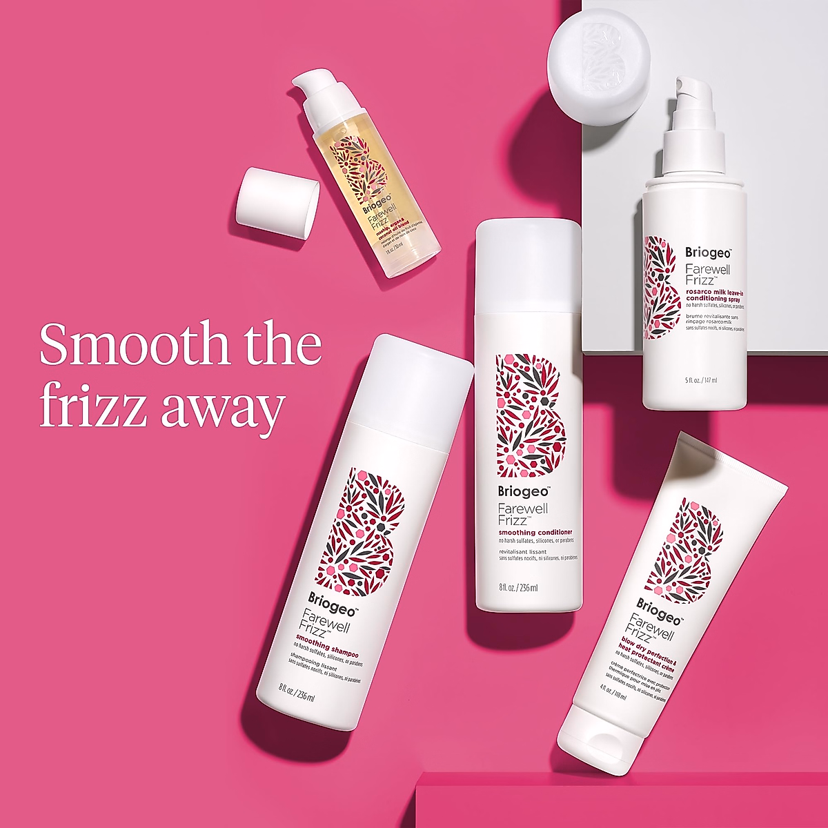 Briogeo Farewell Frizz Rosehip, Argan & Coconut Oil Blend, Argan Oil for Dry Hair, Anti-Frizz, Restore Shine to Dull Hair and Seal Cuticles, Vegan, Cruelty-Free, 1 fl oz