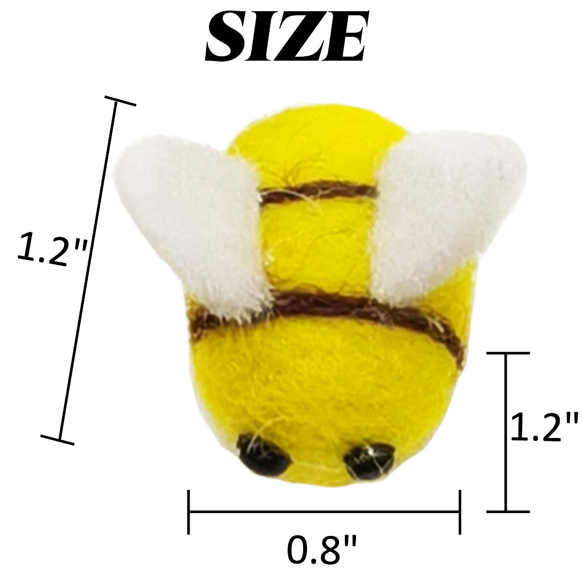 YOOHUA 20PCS Wool Felt Bee Craft Balls Bee Craft Supplies for Halloween Costume Baby Shower Gender Reveal Party Nursery Tent Decoration DIY Craft Car Seat Grasping Bead Toys