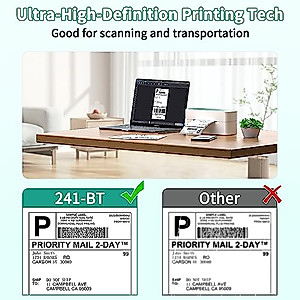Phomemo Bluetooth Thermal Shipping Label Printer for Small Business, 241BT Wireless Thermal Label Printer for Shipping Packages, Compatible with iPhone, Android, Amazon, USPS