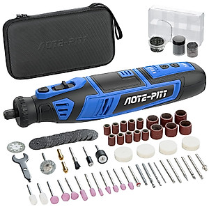 AOTE-PITT 8V Cordless Rotary Tool Kit with 130Pcs Accessories, 30000RPM 5-Speed Multi Portable Power Rotary Tools Grinder Tool with 2000mAh Battery, USB Type-C Charge for Sanding, Polishing, Cutting