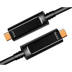 DWLCWY Fiber Optic USB C to USB C Cable(50ft),High Speed 10Gbps USB 3.2 Gen2 Active Optical Cable for VR, Webcam, Laptop,Camera,Projector etc