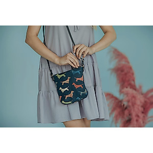 Signare Tapestry Small Crossbody Bag Sling Bag for Women in Dachshund Design (SLING-DACH)