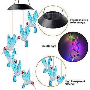 Hummingbird Wind Chimes, Garden Gifts, Solar Wind Chime, Garden Decor, Wind Chimes Outside, Gifts for mom, Chime Outdoor