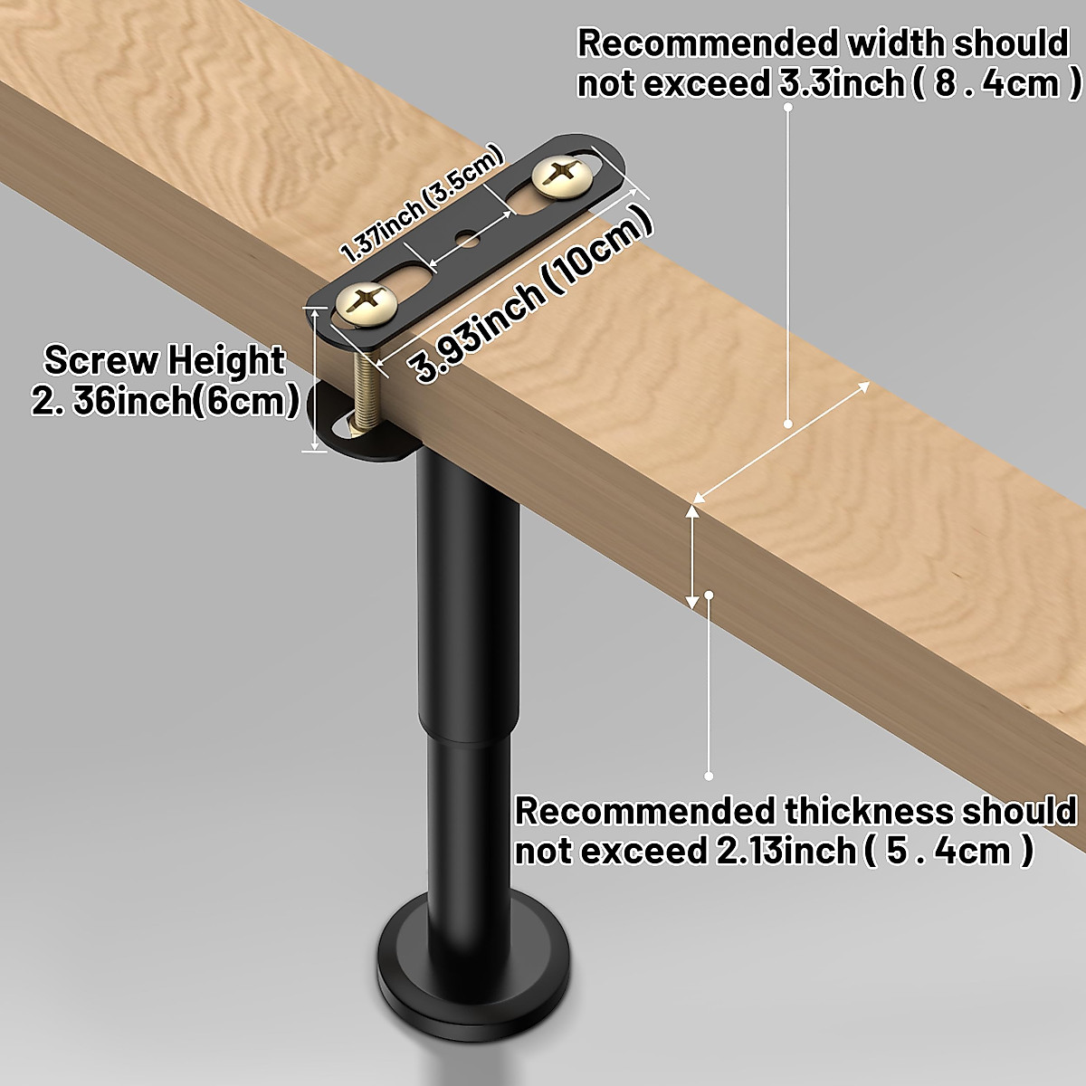 Wlrrcwdttc 4 Pcs Adjustable Height Bed Support Legs 7.08-12.6 inch, Bed Frame Center Support Legs for Bed Frame/Bed Center Slat/Furniture, Heavy Duty Metal Bed Replacement Legs Bed Slats Support Legs