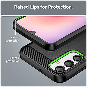 Osophter for Samsung Galaxy A24 4G Case: with 2pcs Screen Protector Shock-Absorption Flexible TPU Rubber Protective Phone Cover for Samsung Galaxy A24(Black)