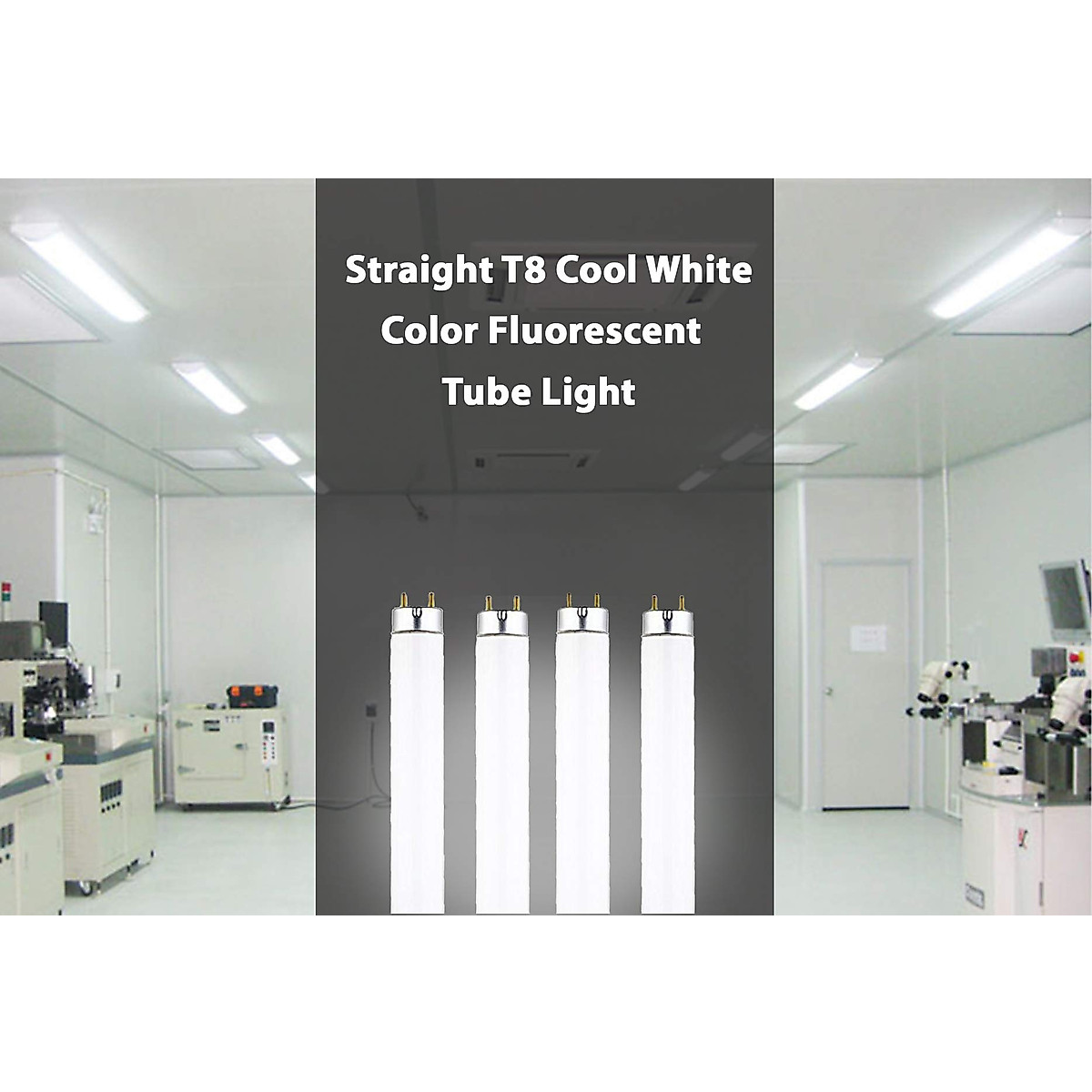 DYSMIO Lighting F17T8-CW 17 Watt T8 Straight Tube, Medium Bi-Pin Base, 4100K - Cool White 1450 Lumens Pack of 4