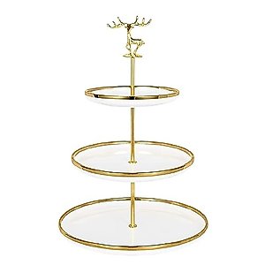 3 Tier Porcelain Cake Stand，Afternoon Tea Stand，3 Tier Cupcake Stand for Party，Dessert Table Display Set，Cupcake Stand for 24 Cupcakes，Tiered Tray Stand，Three Tier Dessert Stand