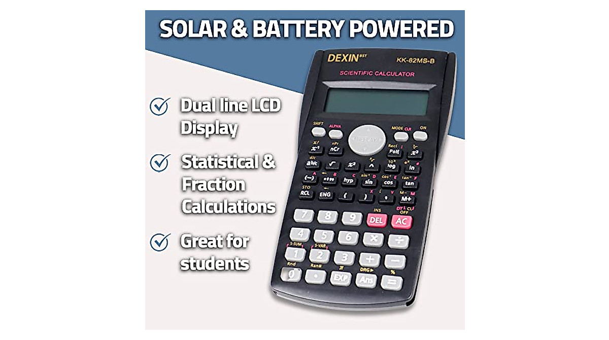 DEXIN 2 Line Scientific Calculator for Students & Professionals