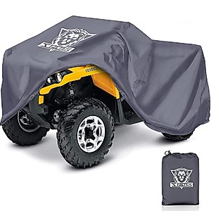 XYZCTEM Premium ATV Cover,420D Oxford Fabric Protection Against Water, UV, Wind. Quad Cover for Can-am,Suzuki,Kawasaki, Honda, Yamaha, Polaris,and More.4 Wheeler Accessories(Grey,82 inch)