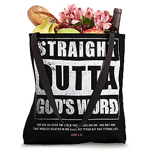 Straight Outta Gods Word John 3 16 Jesus Christian Lord Tote Bag
