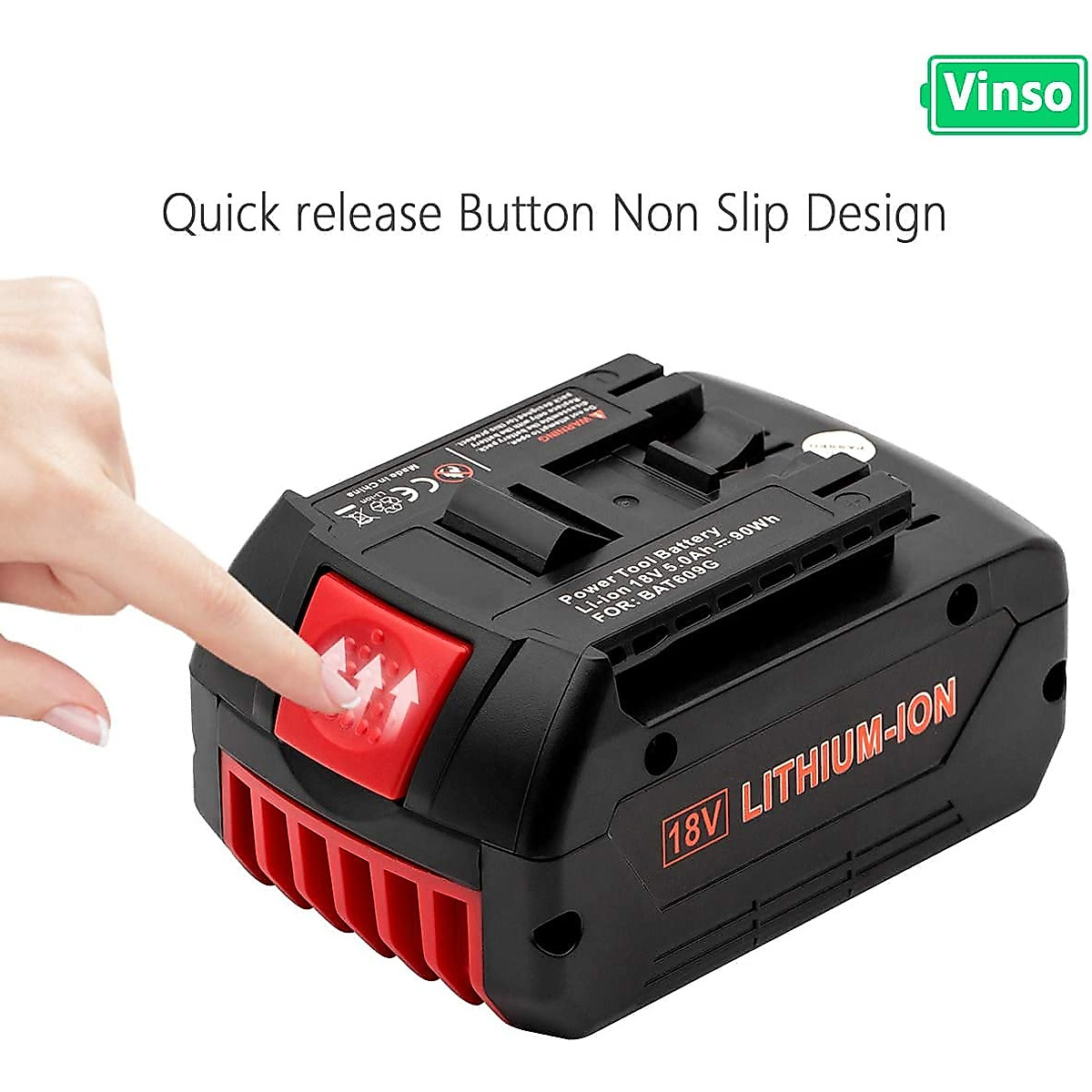 sypousy Bosch 18V Battery, BAT609 Battery,18V Bosch Replacement Battery,5000mAh Lithium Battery for BAT610G BAT618G BAT619 BAT621 BAT620 Cordless Power Tool Battery (2)