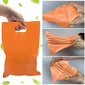 40PCS Orange Plastic Gift Bags Candy Bags Die Cut Plastic Bags are Sturdy Party Assorted Plastic Bag Gift Bag