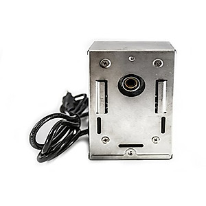 OneGrill 4PM08 Heavy Duty Stainless Steel Grill Rotisserie Motor - Electric 27 Watt 110/120 Volt - 200 in./lbs. Stall Torque - 5/16 Inch Square Drive - All Metal Commercial Grade Geartrain