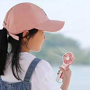 Handheld Fan Portable Handheld Misting Fan - Rechargeable Battery Operated Spray Mist Fan - Water Mist Fan - Outdoors Misting Personal Cooling - Cooling Fans for Makeup Travel, Beach, PACK OF 2