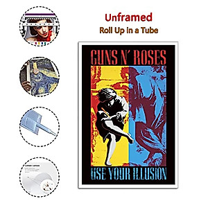 Guns N Roses Use Your Illusion Canvas Art Poster and Wall Art Picture Print Modern Family Bedroom Decor Posters 08x12inch(20x30cm)