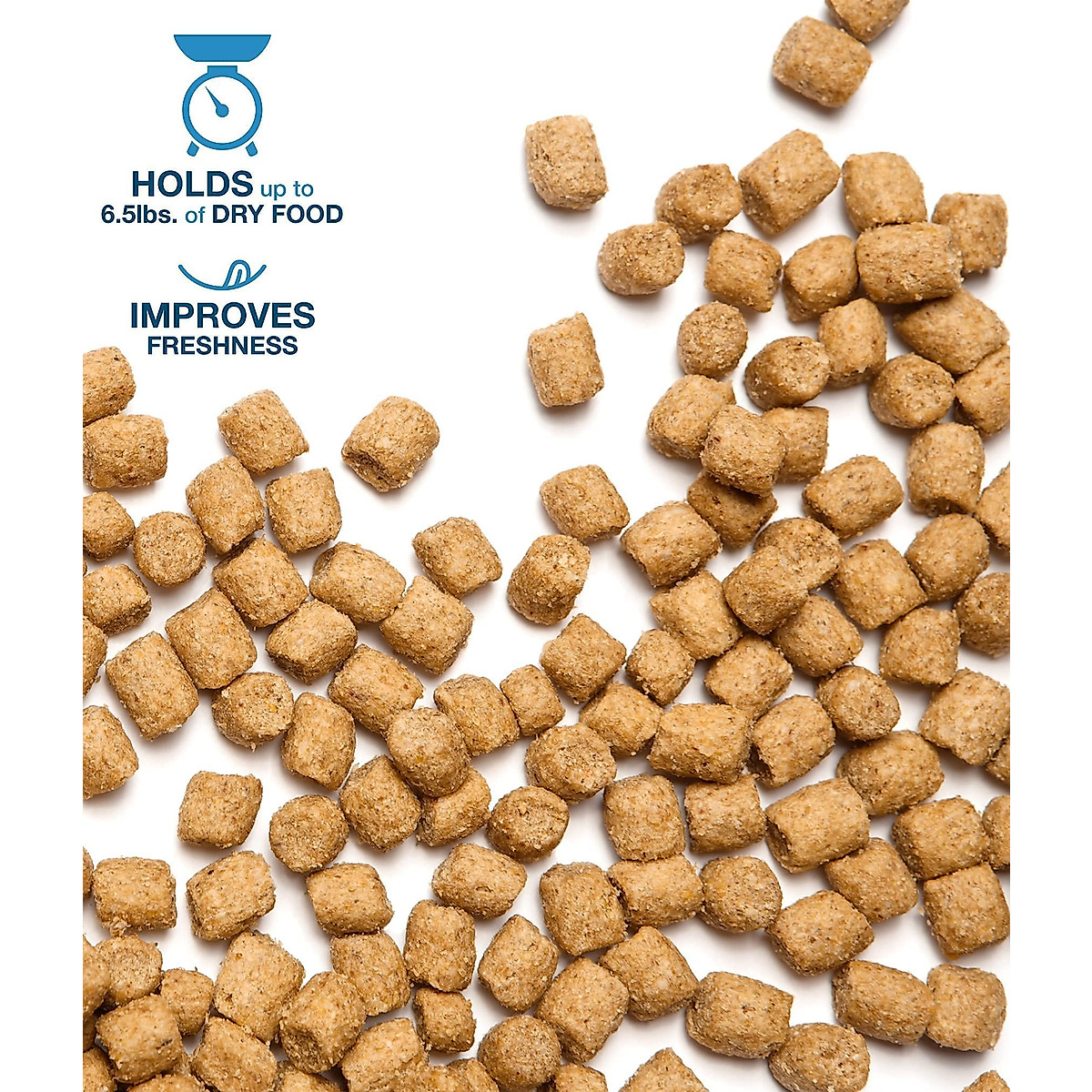 Rosewill Automatic Pet Feeder Food Dispenser for Cat or Dog, Up to 6.5 lbs of Dry Food with Alarm, Portion Control & Voice Recorder, Programmable, USB & Battery Powered, White - (RPPF-21001)