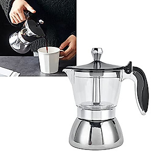 Coffee Maker 200 Ml Capacity Moka Pot Transparent Design Thickened Widened Design Used To Make Popular Delicious Coffee Recipes Ignition