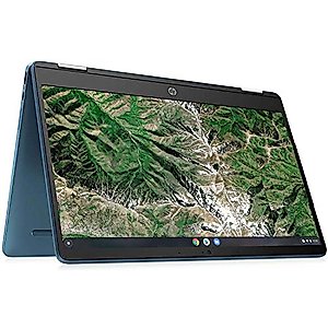 HP Chromebook x360 Laptop Computer in Teal Color Intel Celeron N4020 up to 2.8GHz 4GB DDR4 RAM 64GB eMMC 14inch HD 2-in-1 Touchscreen (Renewed)