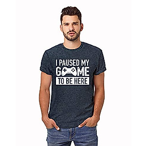 I Paused My Game to Be Here t Shirt Gamer Gifts for Men Gaming Funny Graphic Tees (Charcoal Black, Youth S(8))