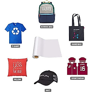 Heat Transfer Vinyl White HTV Rolls - 12" x 20ft White Iron on Vinyl for All Cutter Machine, White HTV Vinyl for Shirts - Easy to Cut & Weed for Heat Vinyl Design