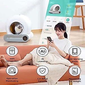 Cat Litter Box Self Cleaning, Automatic Cat Litter Cleaning Robot - Large 65L Space & Odor Removal - APP Control- for Multiple Cats