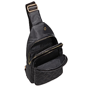 AIKELIDA Small Sling Backpack Crossbody Sling Bag Fanny Pack Cross Body Bag for Outdoors Hiking Traveling - Black