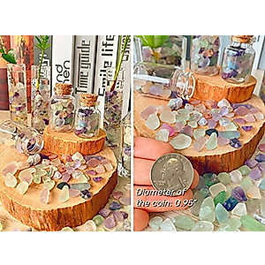 Fluorite Crystals Polished Gravel Aquarium Tumbled Stones Chips Stone Crushed Crystal Quartz Pieces Irregular Gem Rocks Home Decoration Tank Succulent Plants Vase Filler Bottom Ornament 0.55lbs