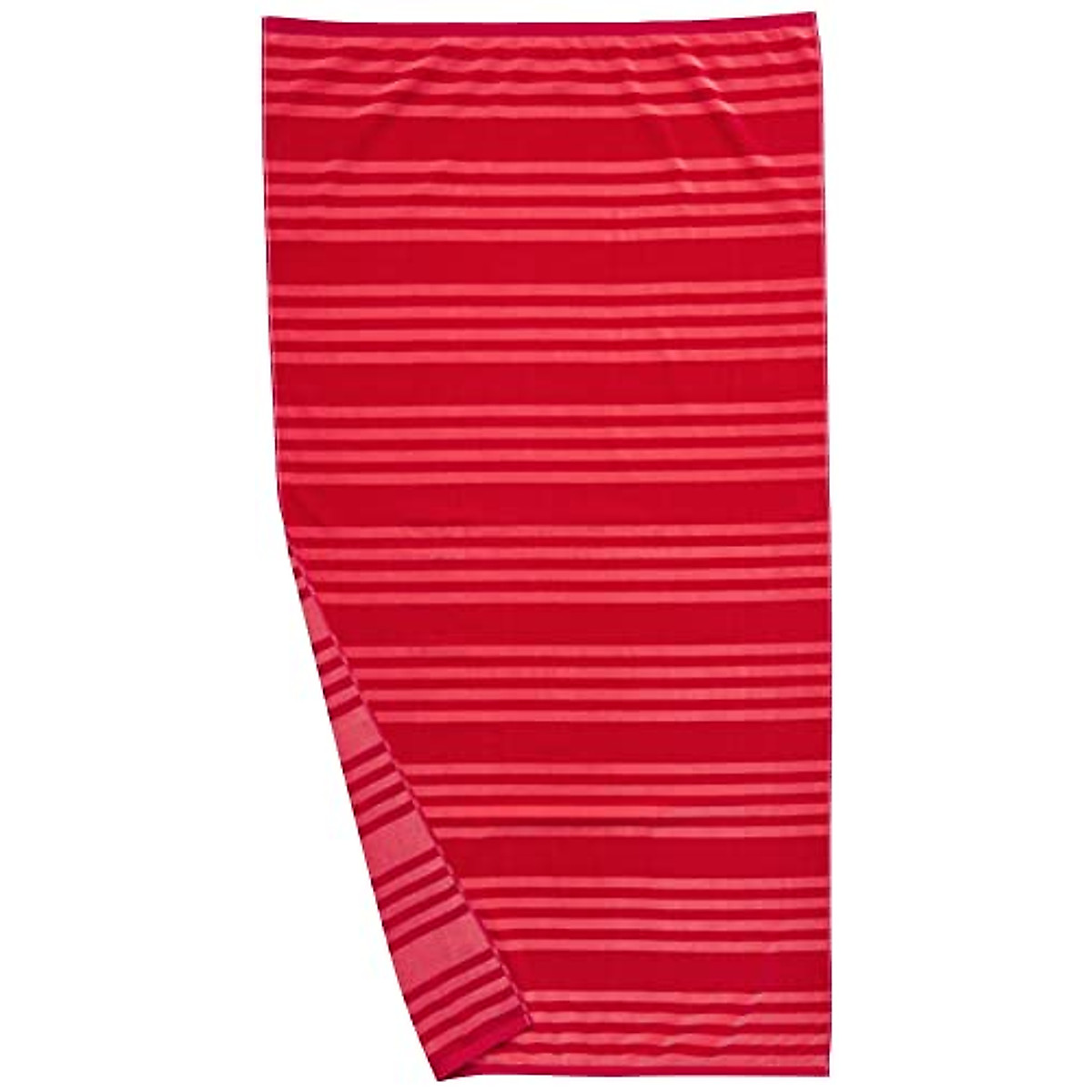 Amazon Basics Oversized Premium Cotton Beach Towel - Bold Stripe - Coral/Red, 36" x 72", 2-Pack