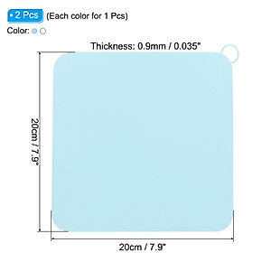 PATIKIL Silicone Floor Drain Anti-Odor Mat, 2Pcs/1Set Shower Drain Stopper Square Silicone Floor Drain Cover for Kitchen Bathroom, White Blue