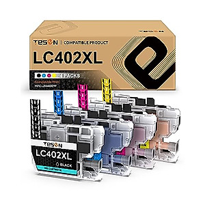 TESEN LC402XL Compatible Ink Cartridge Replacement for Brother LC-402XL High Capacity LC402 402 for Brother MFC-J5340DW MFC-J6540DW MFC-J6740DW MFC-J6940DW Printer Black Cyan Magenta Yellow 4 Packs