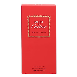 Cartier Must De Cartier Eau De Toilette Spray 3.3 Oz/ 100 Ml for Women By Cartier, 3.3 Fl Oz