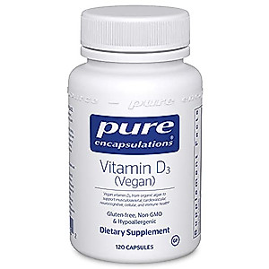 Pure Encapsulations Vitamin D3 Vegan | Support for Musculoskeletal, Cardiovascular, Neurocognitive, Cellular, and Immune Health* | 120 Capsules
