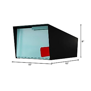 Modern Mailbox, Post Mount Modern Mailbox, Mid Century Mailbox, Vintage Mailbox, Retro Mailbox, Midcentury Mailbox, Contemporary Mailbox (Black/Robin Egg Without Post)