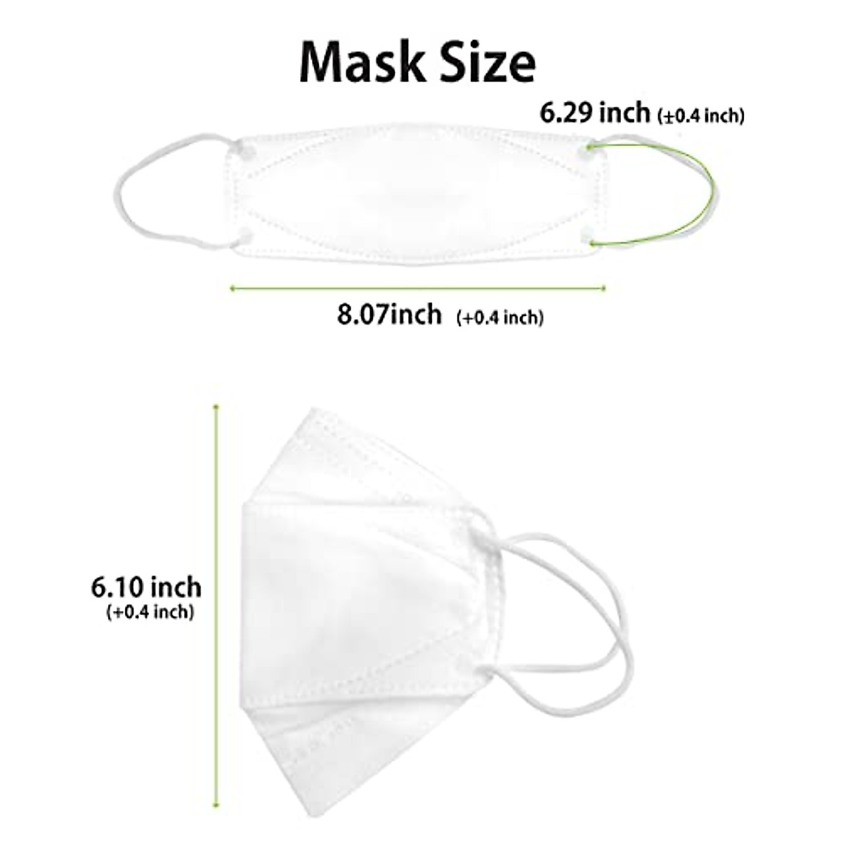 INT [ 30 Pack ] KFDA Mask Certified, TS Guard Safety Face Mask ; 4-Layered Protection, Tri-Folding Style, 3D-Ergonomic Design, White Color, Made in Korea.