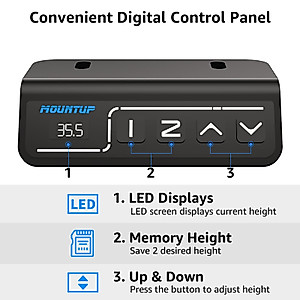 MOUNTUP Height Adjustable Electric Standing Desk - 48 x 24 Inches, Quick Assembly Sit Stand Desk with Memory Controller, Oak