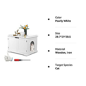 Extra Large Cat Litter Box Enclosure,Wooden Cat Box Enclosure Indoor Fit Most of Litter Box Decorative Box Furniture with Double Doors Cat Box Furniture Hidden