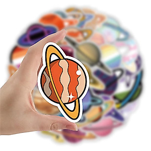 Funimost Cool Planet Space Stickers 60PCS Galaxy Stickers Gifts for Kids Teens Adults, Vinyl Waterproof Universe Stickers for Laptop Water Bottles