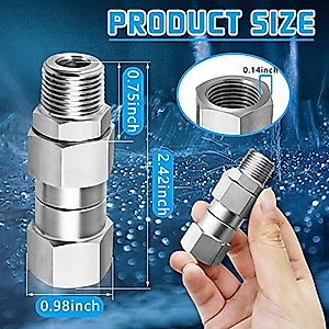 Boltigen Pressure Washer Swivel, 3/8 NPT Thread Pressure Washer Stainless Steel Swivel Joint Fittings, 360°Degree Kink Free Connector, 5000 PSI