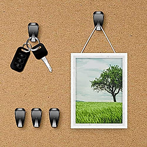 AIEX 10pcs Cubicle Hooks for Fabric Walls, Metal Push Pin Hooks Office Shelf Accessories Hanging Supplies Coat Clips Hanger Nails for Picture Clock Photo Frame Keychain (Black)