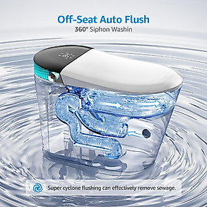 Smart Toilet with Build-in Bidet Seat, Tankless Toilet with Auto-Opening and Closing Lid, Auto Flushing, Heated Seat, Warm Water Bidet, Air Dryer, LED Display, and Remote Control