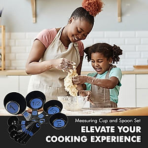 Chef Craft Easy to Read Plastic, Measuring Cup Set, 10 piece set, Blue