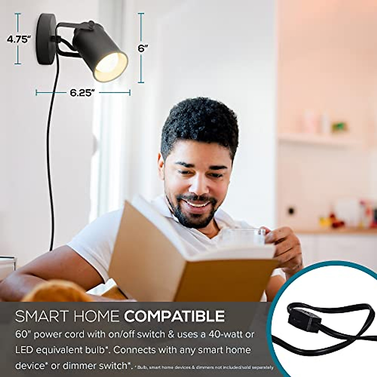 Catalina Lighting 18775-012 Modern Multipurpose Spotlight Desk or Wall Mount Accent Lamp, 6", Dark Bronze