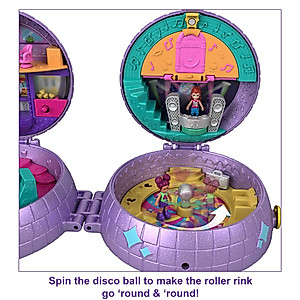 Polly Pocket Dolls & Accessories, Compact Playset with 2 Micro Dolls, 15 Toy Pieces & 1 Fashion Piece, Double Play Skating