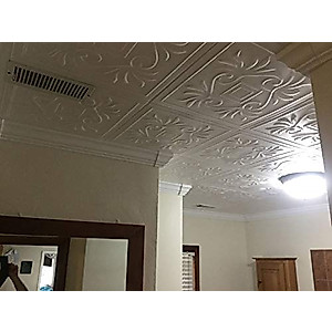 A la Maison Ceilings R159 Cockatoos Foam Glue-up Ceiling Tile (256 sq. ft./Case), Pack of 96, Plain White