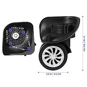 BESPORTBLE 4pcs Luggage Wheels Replacement Plastic Left Right Swivel Luggage Suitcase Caster Wheels 360 Degree Rotation Luggage Wheel for Travel Customs Box