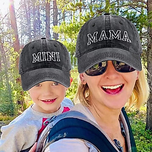 2PCS Parent-Child Hat Mother Child Daughter Son Baby Family Hat Retro Baseball Cap Snap Cap Mothers Day Black