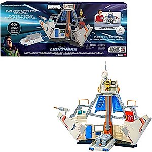Mattel Lightyear Toys Playset with Buzz Lightyear Action Figure and Vehicle Launch Ramp and Sounds, Ultimate Star Command Base