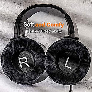 Replacement Ear Pads Compatible with HD668B, SR850, ATH-A900, ATH-AD500X, ATH-A700, AD700X, AD900X, ATH-A990z, ATH-R70X, ATH D700X, AD1000X, AD2000X Headphones (Velour Black)
