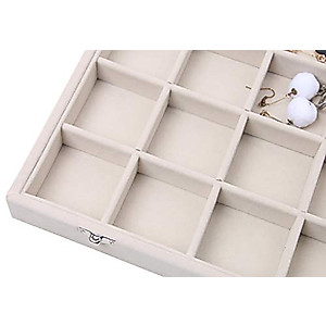 Stratalife Jewelry Organizer Stackable Earring Organizer Tray with Lid Jewelry Storage Tray for Earring Necklace Drawer Display Gift Ieda for Mom from Daughter (30 Grids)